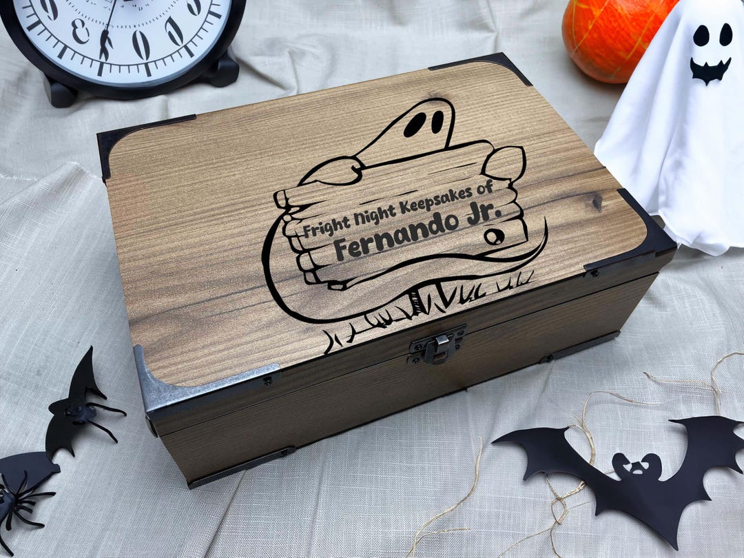 Custom Ghost Themed Halloween Keepsake Gift Box - Handmade Customizable ...