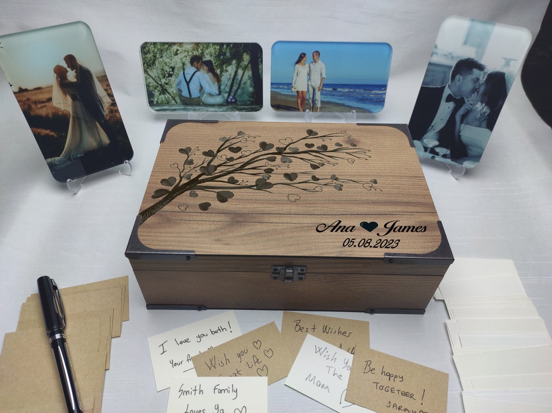Romantic Wedding Set, Box + Photos + Wish Cards + Pen ,life Tree Memory ...