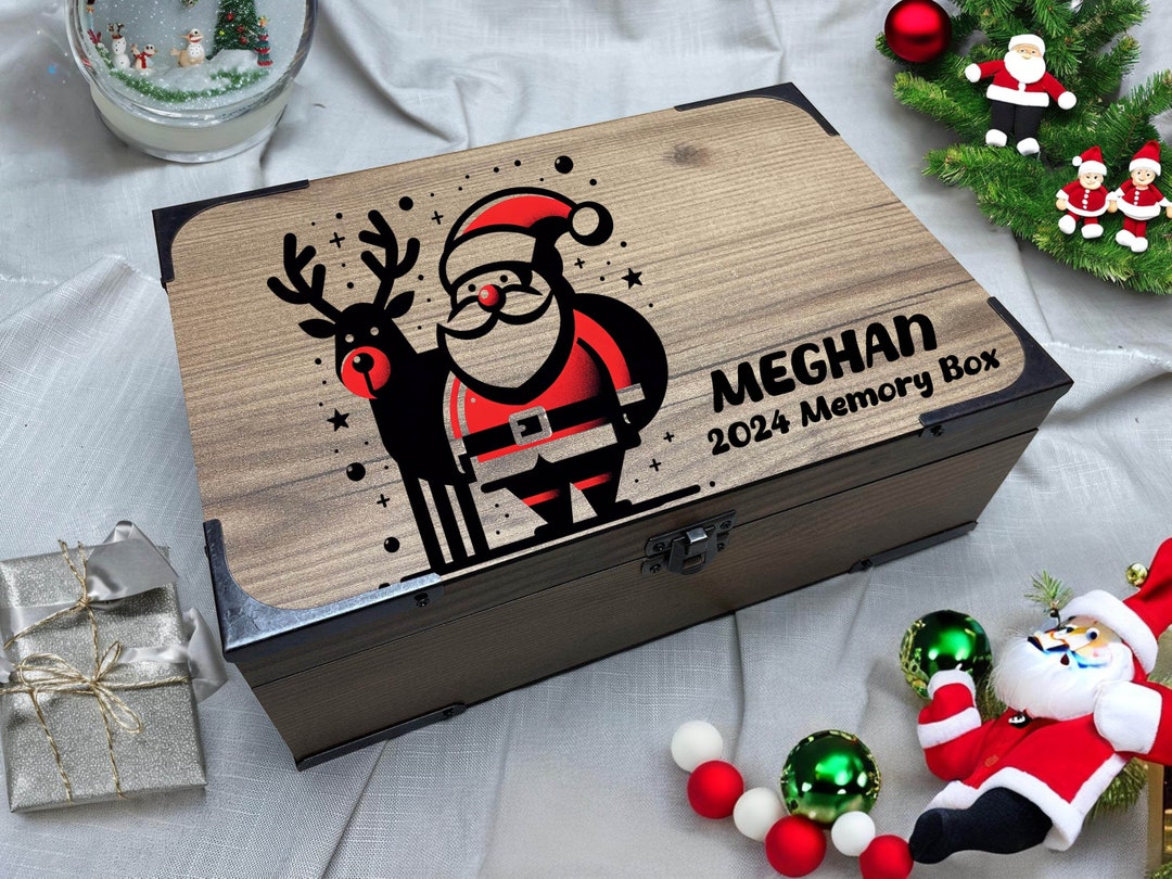 Christmas Gift & Keepsake - Customizable Festive Wooden Box - Handmade ...