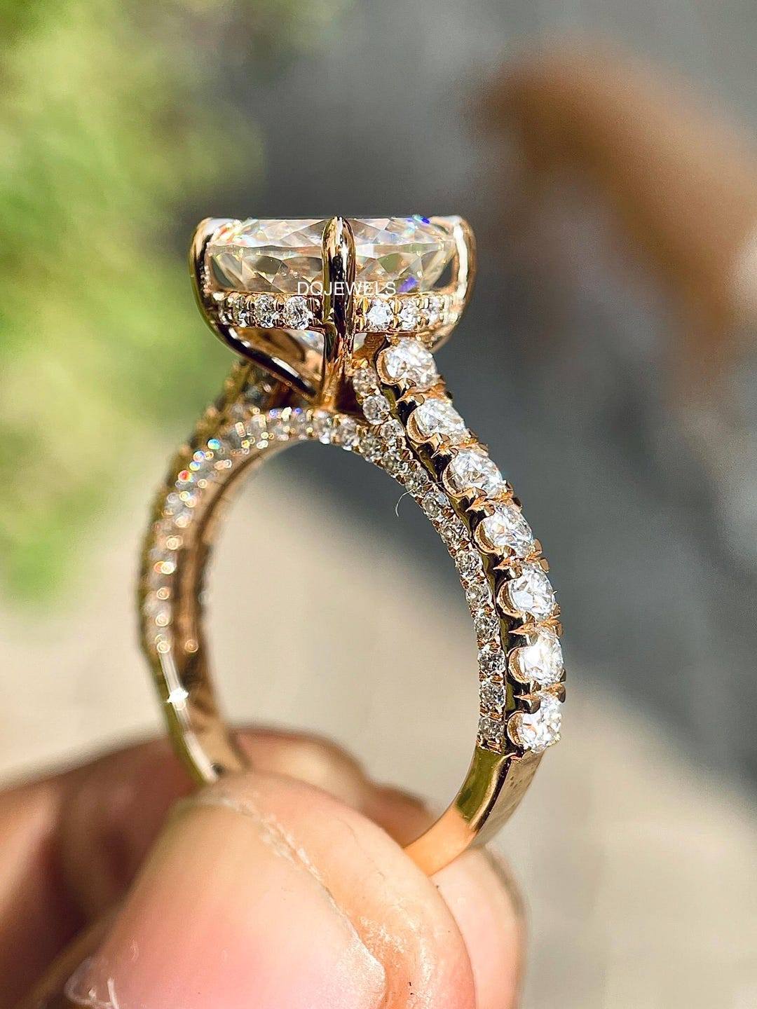 Portuguese Cut Solitaire Wedding Ring 3 CT Colourless Portuguese Cut ...
