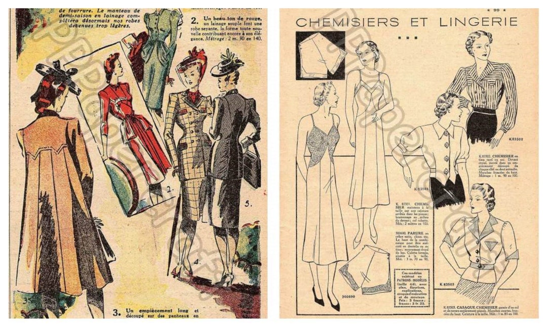Vintage French PATTERN ADVERTISMENTS PAGES Scrapbooking - Etsy UK