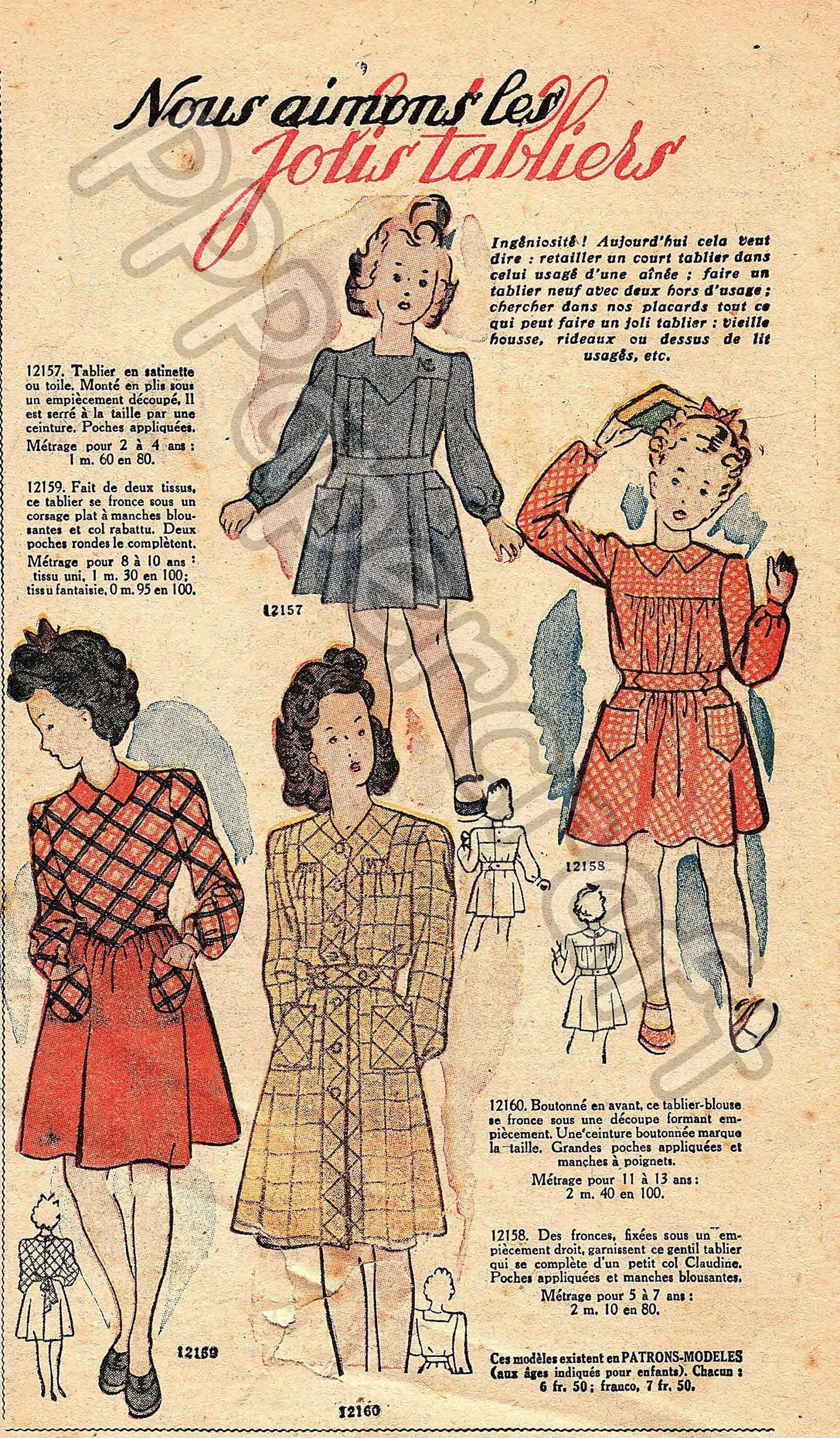 Vintage French PATTERN ADVERTISMENTS PAGES Scrapbooking - Etsy UK