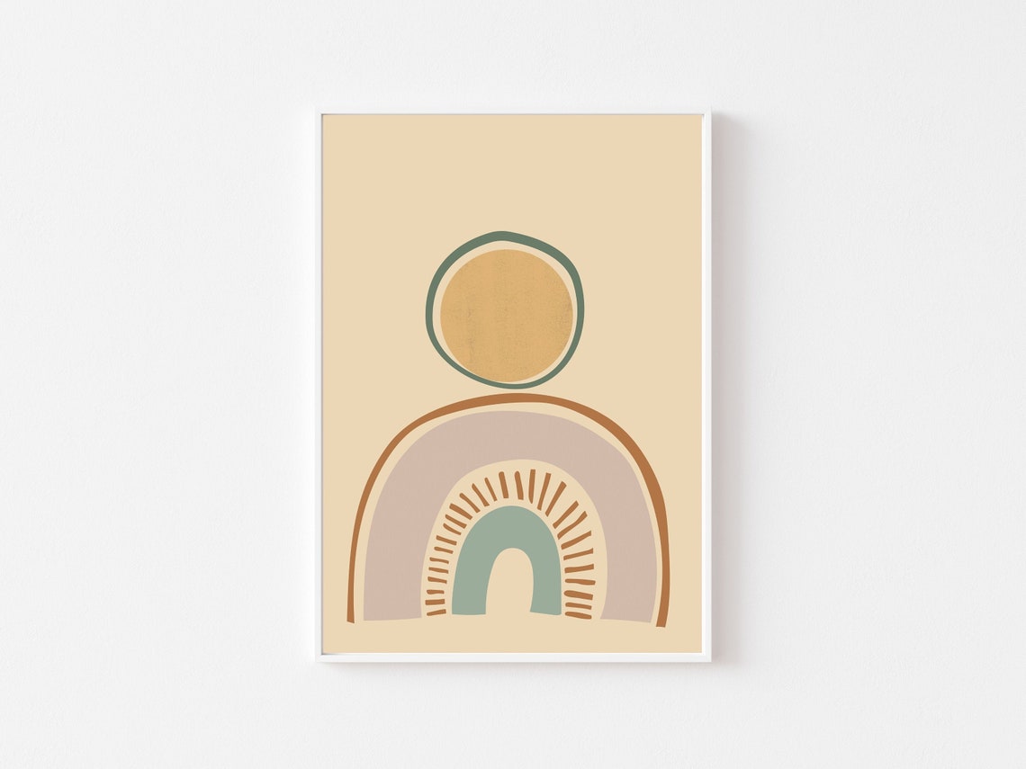 Boho Printable Wall Art, Boho Printable Wall Art, Abstract Rainbow ...