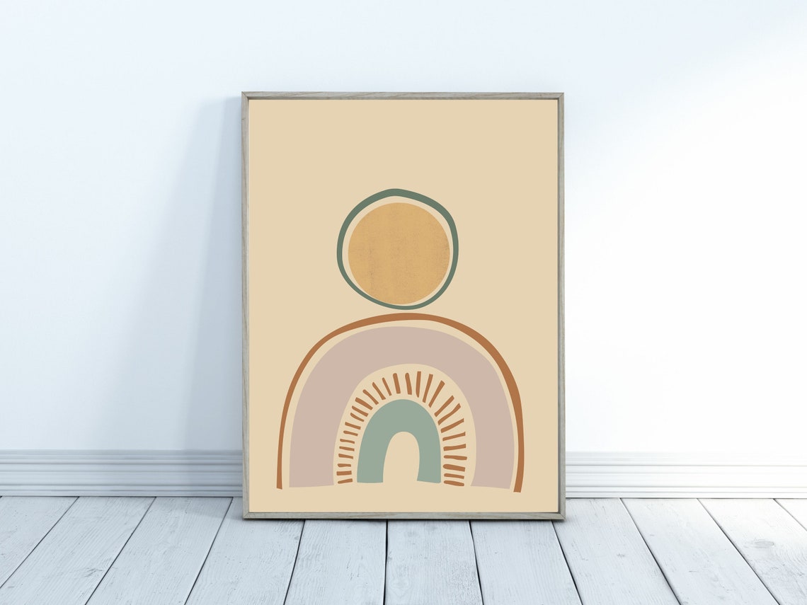 Boho Printable Wall Art, Boho Printable Wall Art, Abstract Rainbow ...