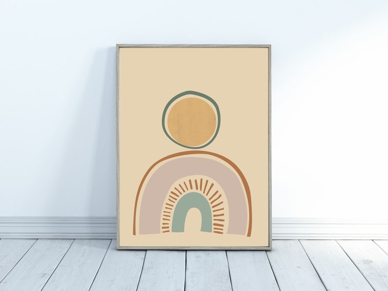 Boho Printable Wall Art, Boho Printable Wall Art, Abstract Rainbow ...