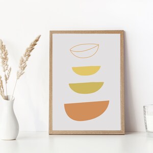 Modern Bowl Shape Geometric Art Brown Boho Printable Wall - Etsy