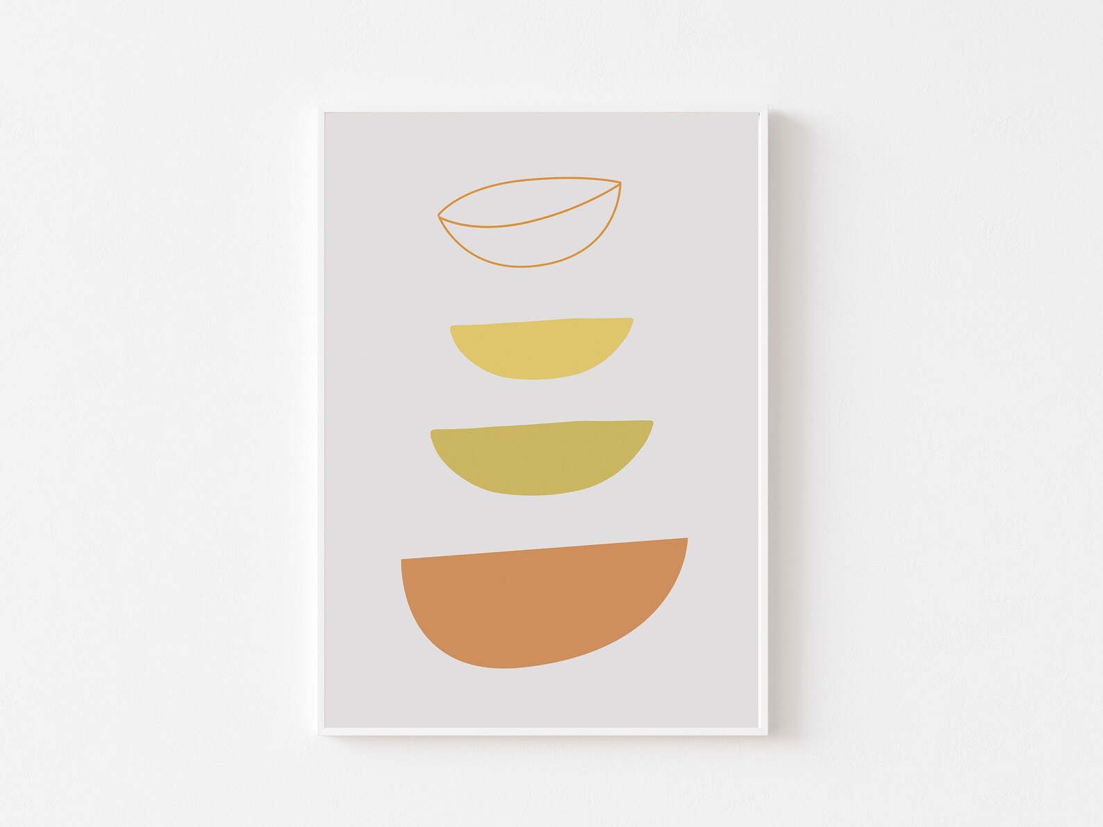 Modern Bowl Shape Geometric Art Brown Boho Printable Wall - Etsy