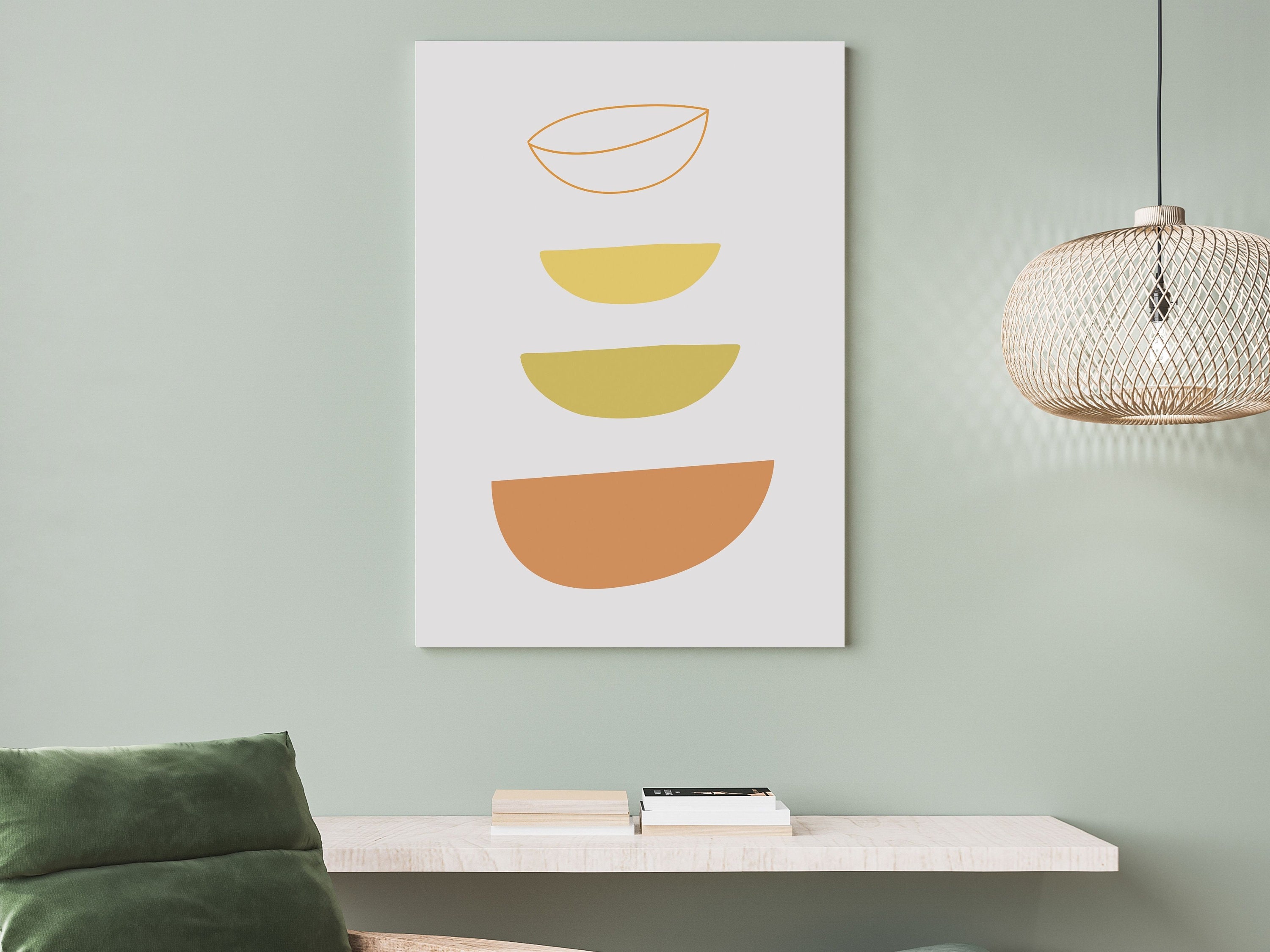 Moderne Schüssel Form geometrische Kunst, Braun Boho Druckbare Wandkunst, Küche druckbare ...