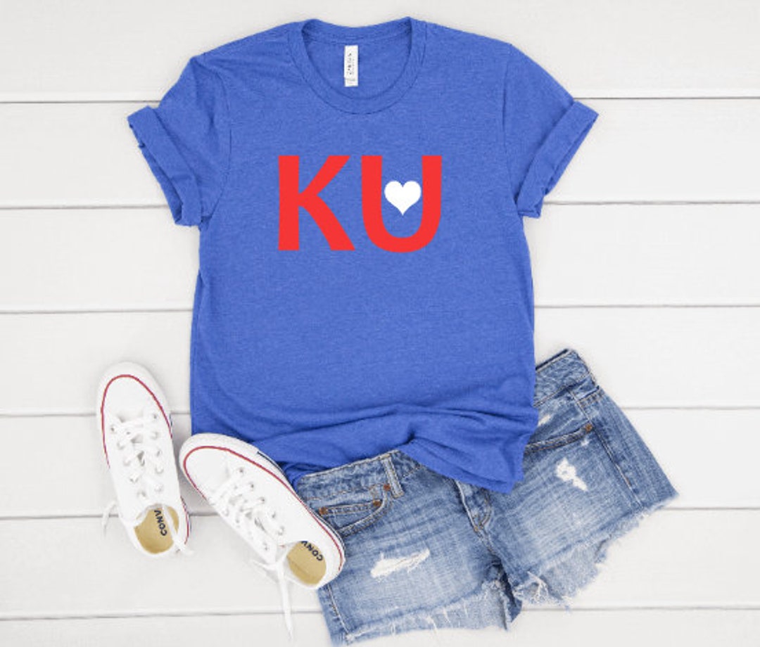 KU Jayhawks Heart Tee - Etsy