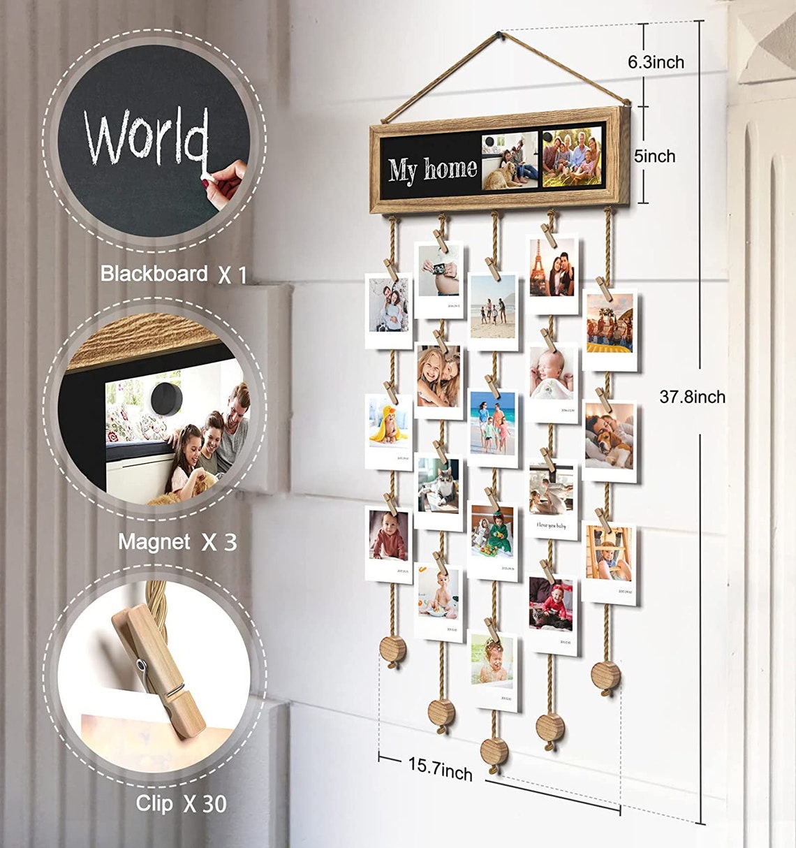 Photo Board Picture Collage Wall Decor Personalized Writable - Etsy