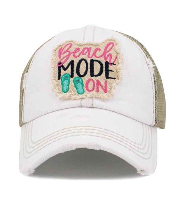 Beach Mode on Ballcap Distressed Ball Cap Beach Baseball - Etsy