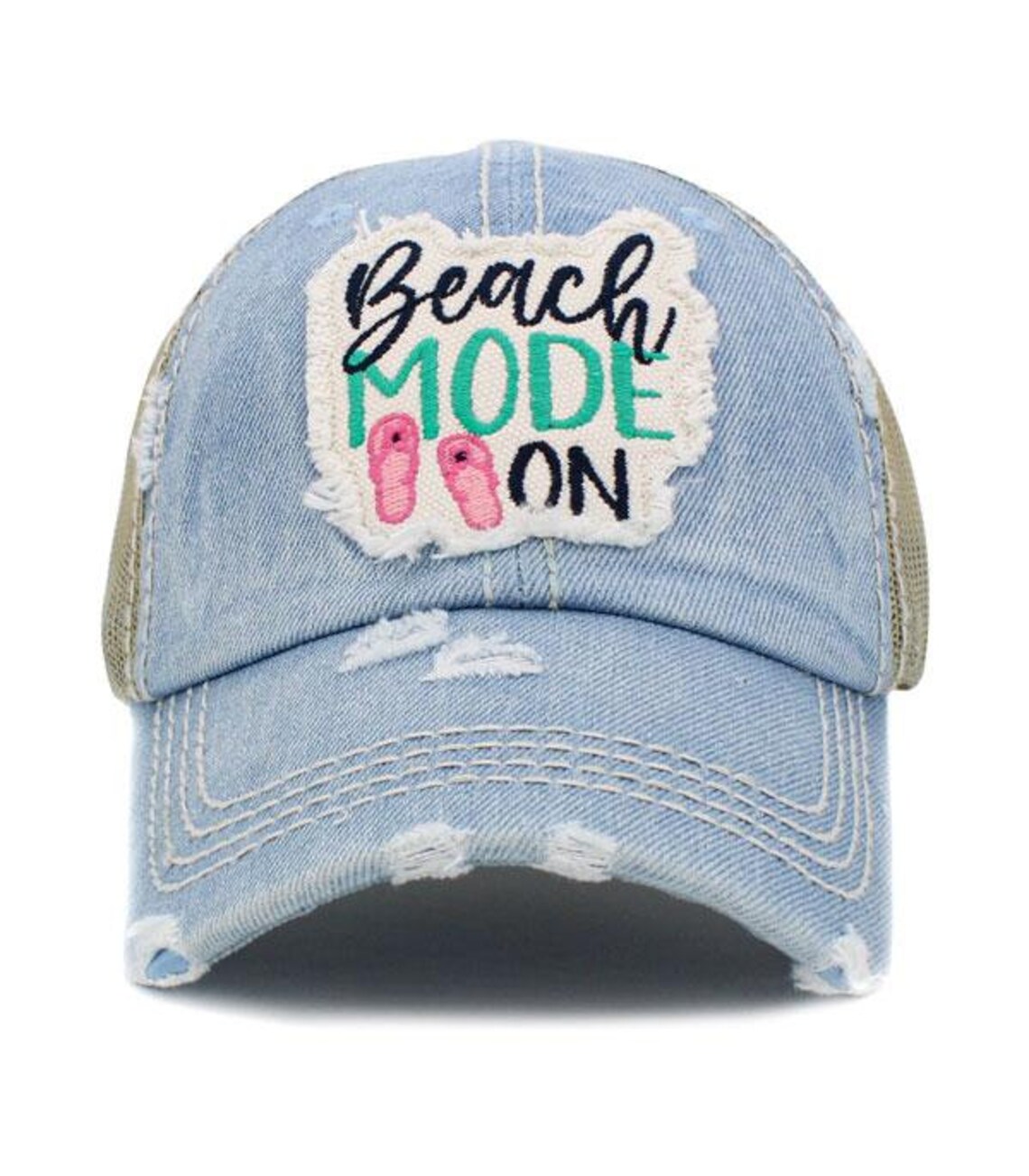 Beach Mode on Ballcap Distressed Ball Cap Beach Baseball - Etsy