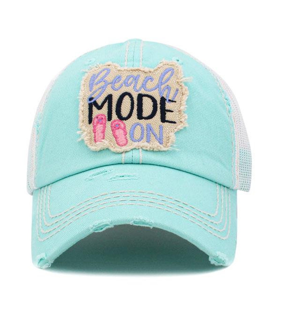 Beach Mode on Ballcap Distressed Ball Cap Beach Baseball | Etsy