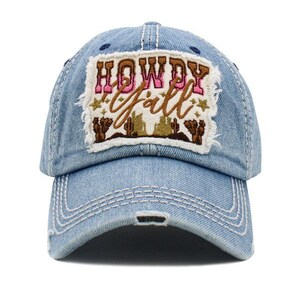 Howdy Y'all Western Ballcap Distressed Ball Cap HOWDY - Etsy