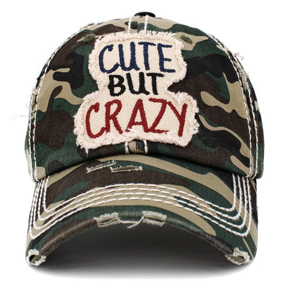 Cute but Crazy Ballcap Distressed Ball Cap Womens Baseball - Etsy
