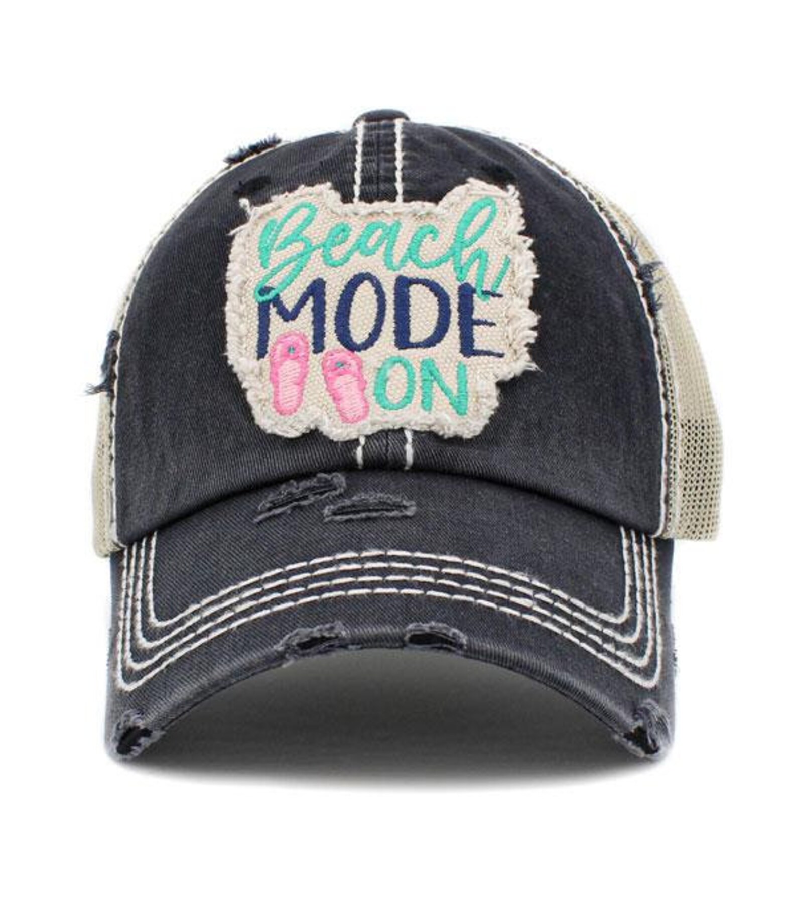 Beach Mode on Ballcap Distressed Ball Cap Beach Baseball - Etsy