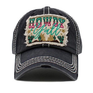 Howdy Y'all Western Ballcap Distressed Ball Cap HOWDY - Etsy