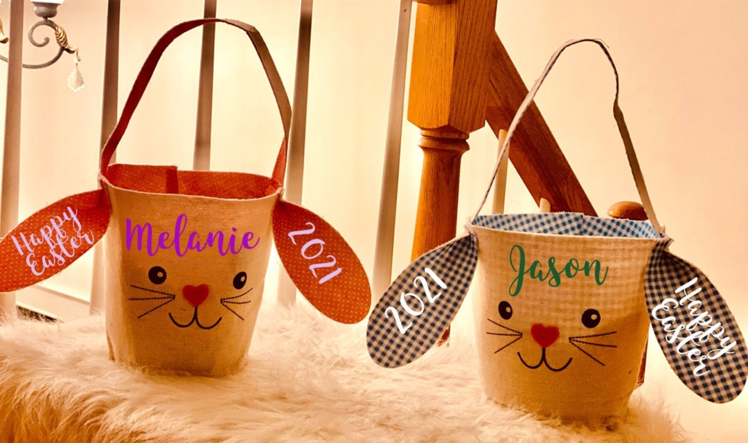 Personalized Easter Bunny Baskets - Etsy