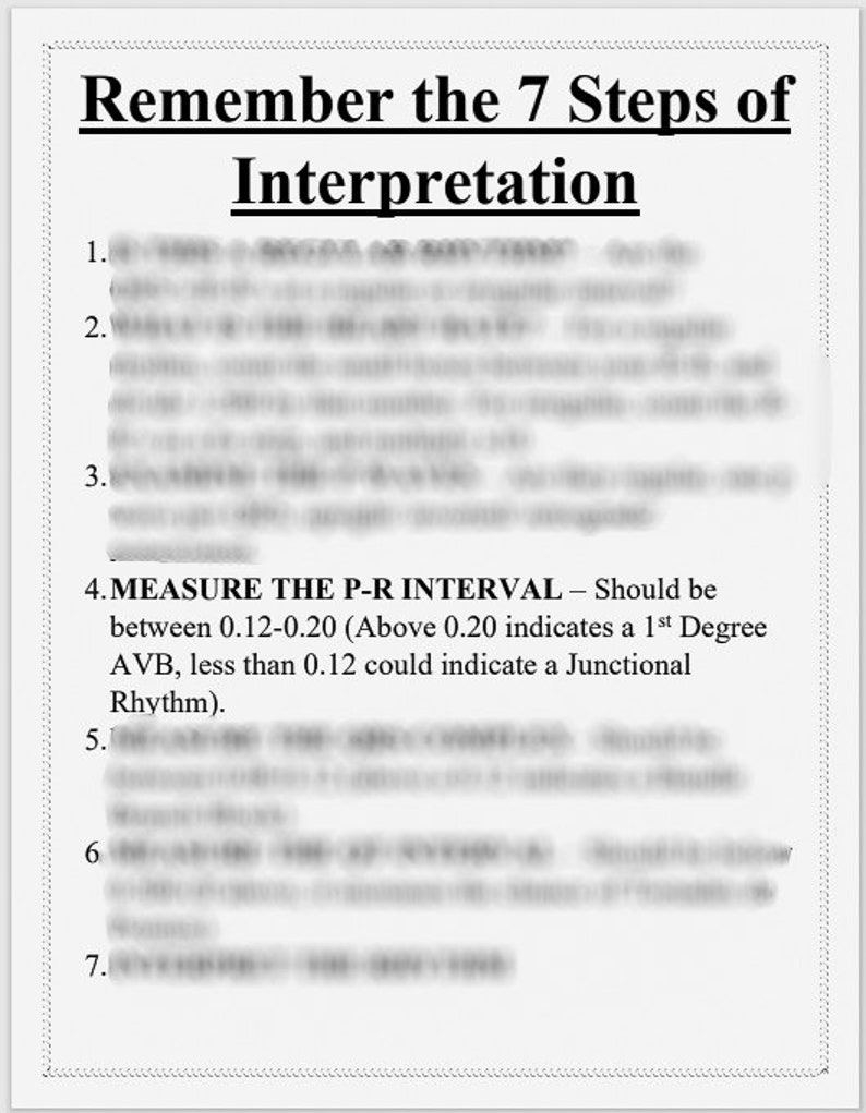 7 Steps to ECG/EKG Interpretation - Etsy