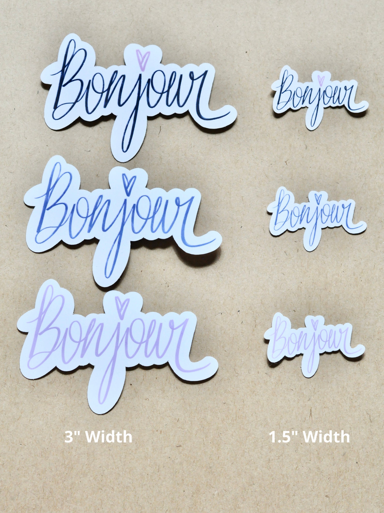 BONJOUR Die Cut Sticker Set French Sticker Script Sticker - Etsy