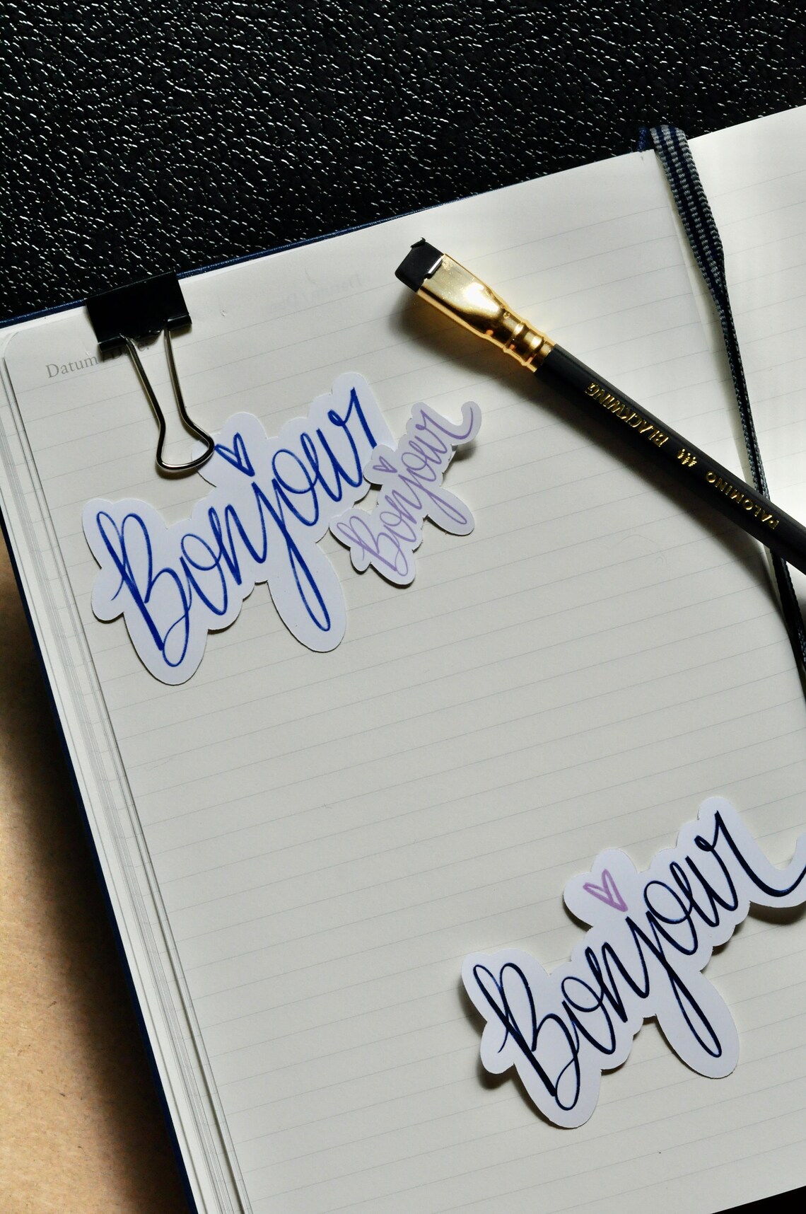 BONJOUR Die Cut Sticker Set French Sticker Script Sticker | Etsy