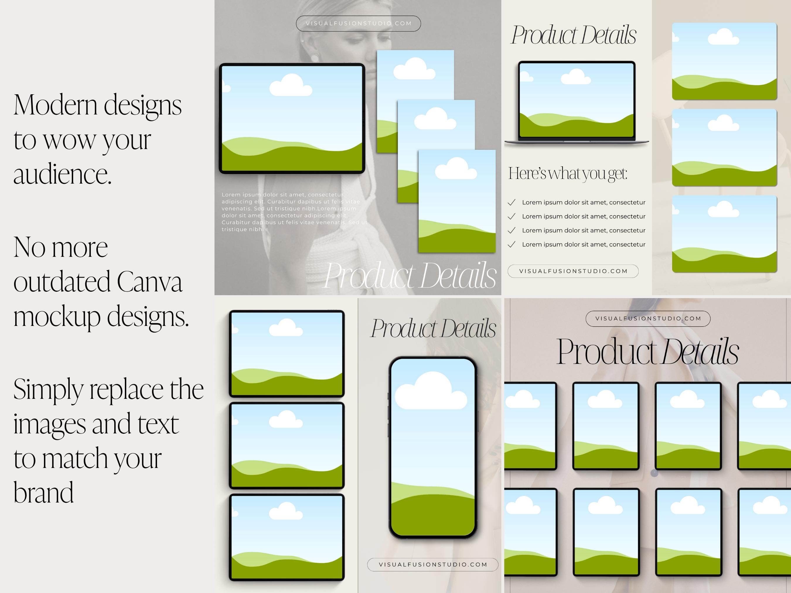40 Canva Mockups, Aesthetic iPad Frames, Social Media Templates ...