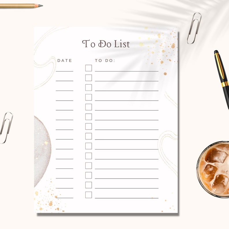 Printable to Do List, Instant Download, to Do List, Abstract Art to Do ...