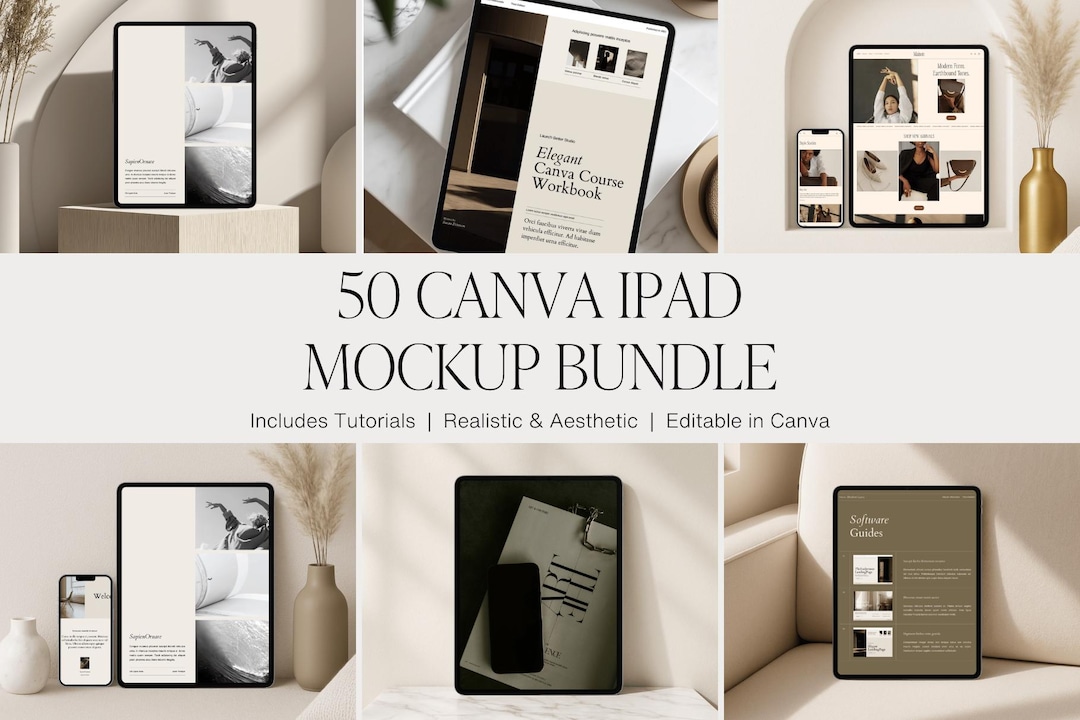 50 Canva iPad Mockup Templates | Digital Product Mockups, Course ...