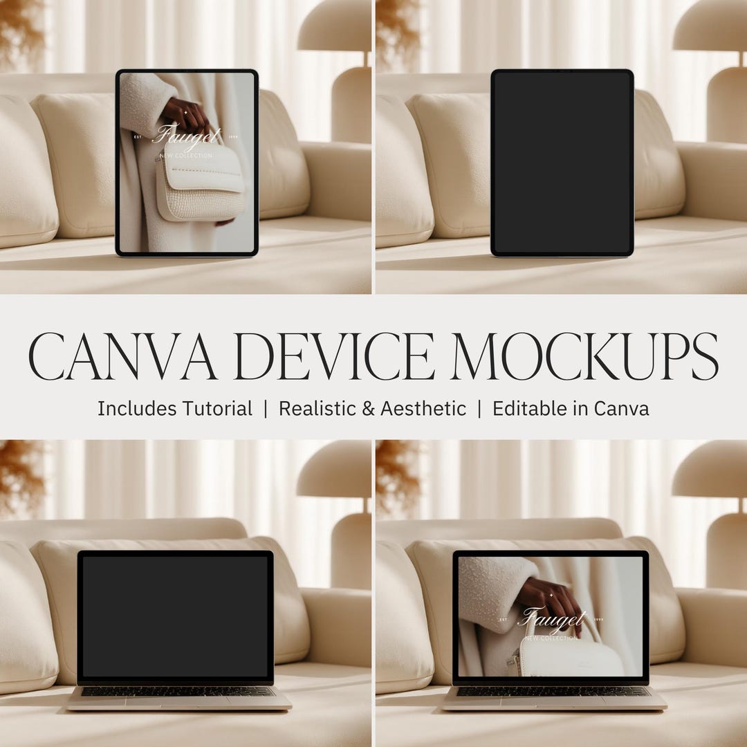 IPad & Laptop Mockup Templates | Canva Editable (digital Download - Etsy