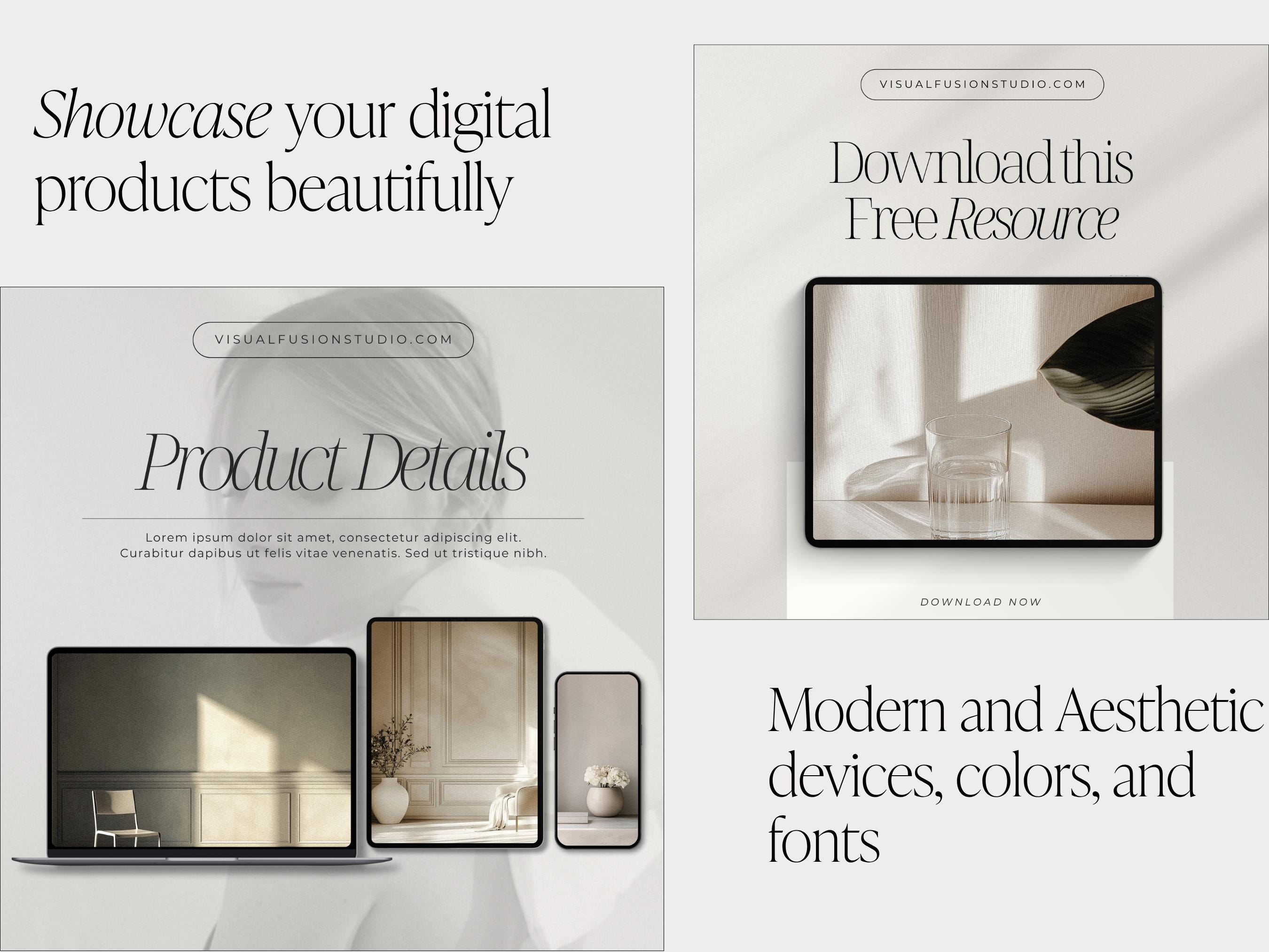40 Canva Mockups, Aesthetic iPad Frames, Social Media Templates ...