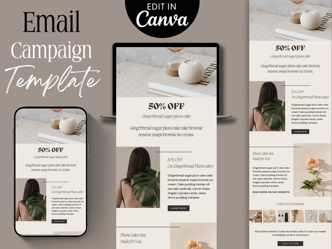 Canva Email Template Mailchimp Template Flodesk Template - Etsy
