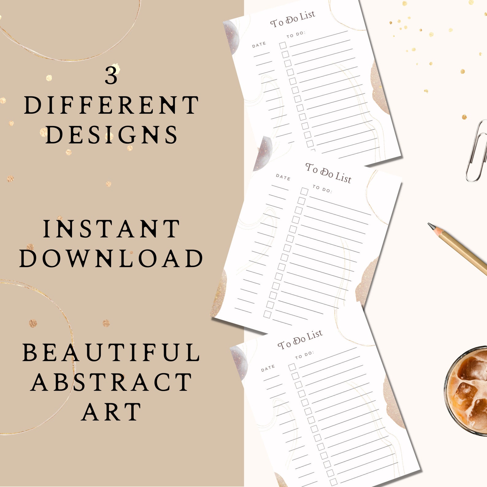 Printable to Do List, Instant Download, to Do List, Abstract Art to Do ...