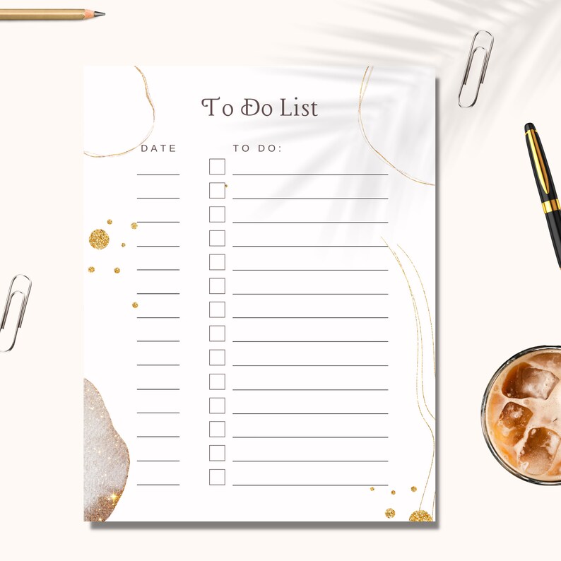 Printable to Do List, Instant Download, to Do List, Abstract Art to Do ...