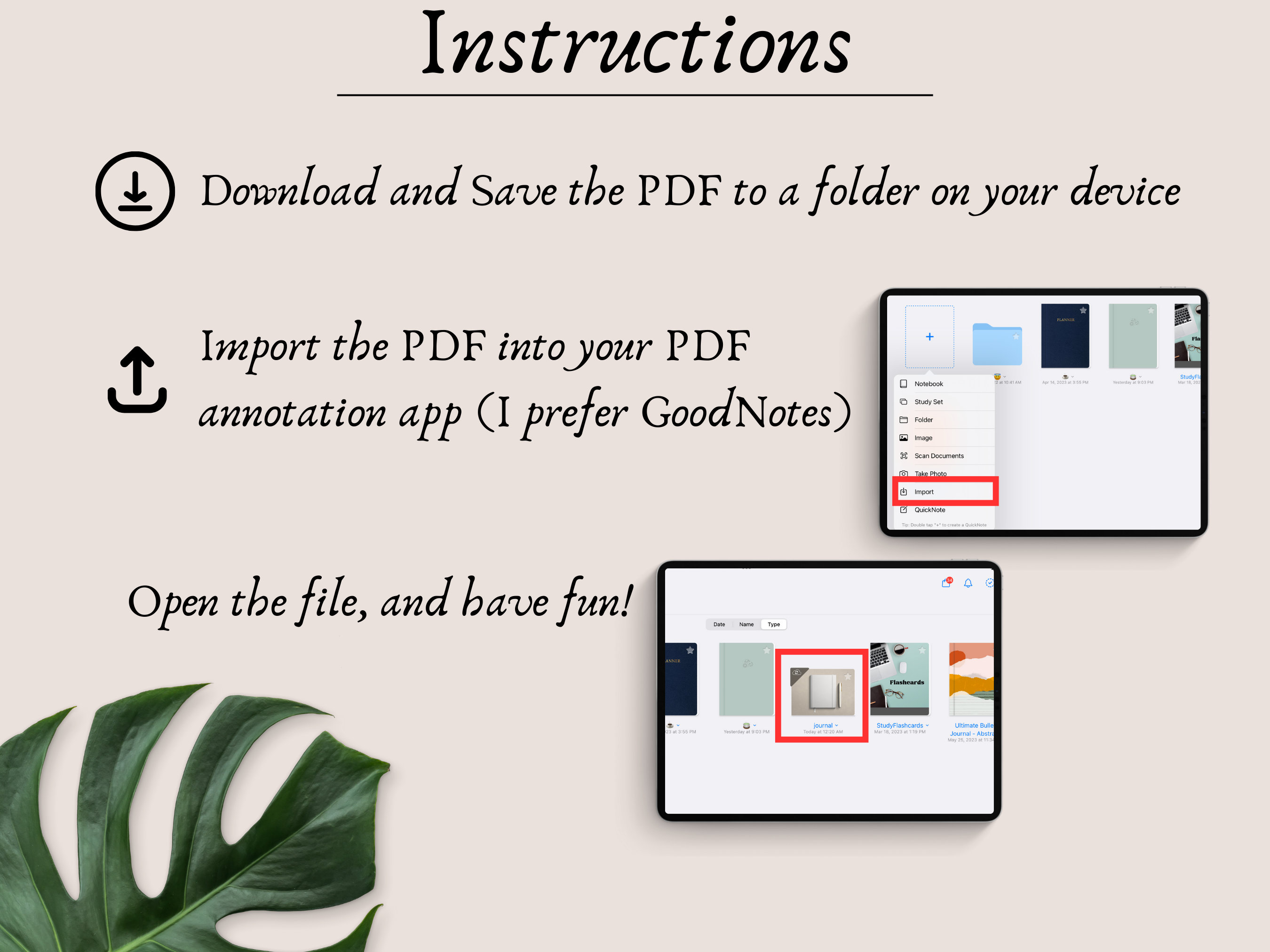 Realistic Digital Journal, Digital Bullet Journal, Bullet Journaling ...