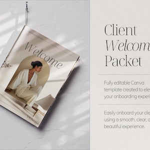 Client Welcome Packet Canva Template | Editable Minimal Client Guide | Coaching Welcome Kit ...