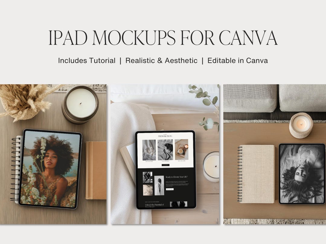 Boho iPad Canva Mockup Bundle: 21 Flatlay Templates - Etsy