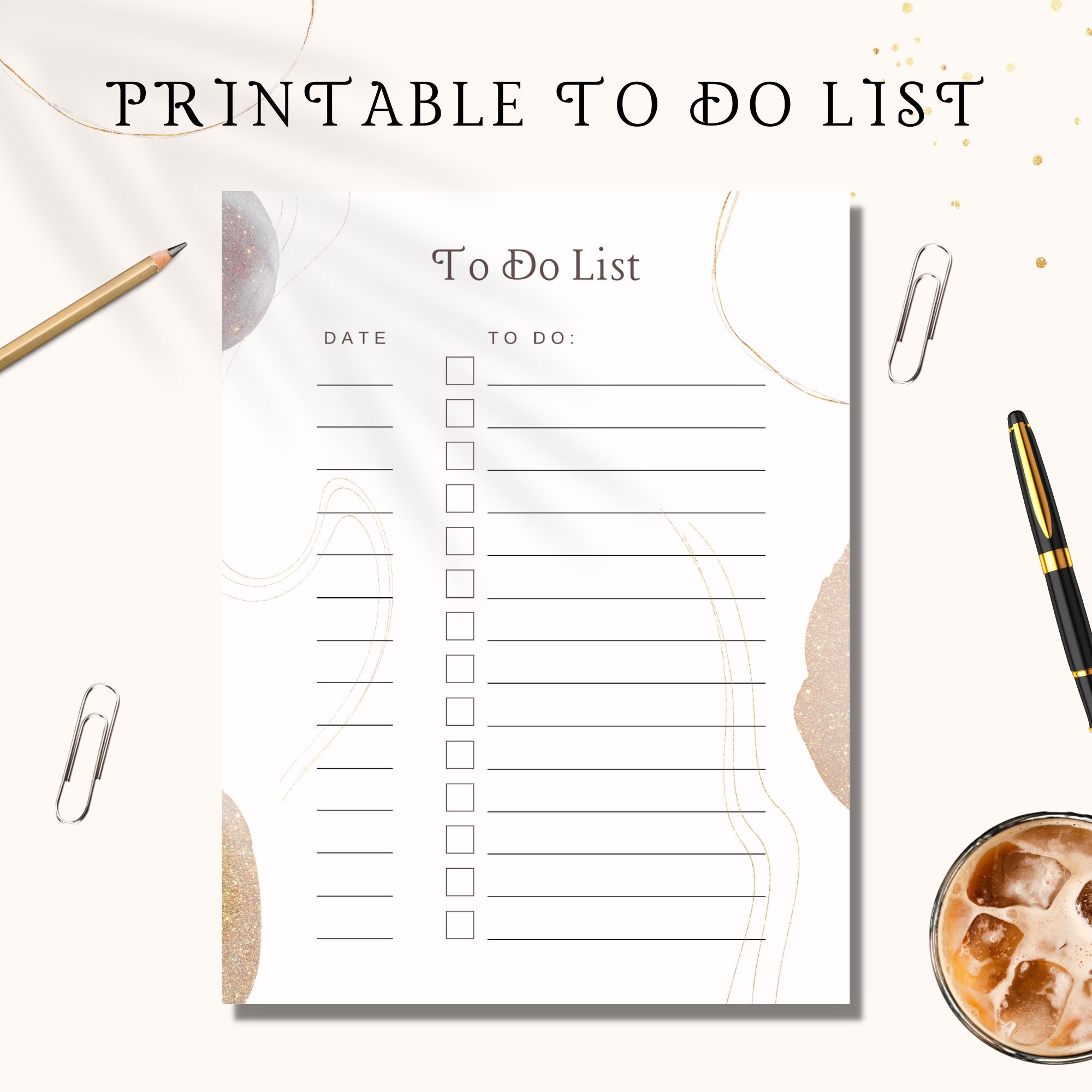 Printable to Do List, Instant Download, to Do List, Abstract Art to Do ...