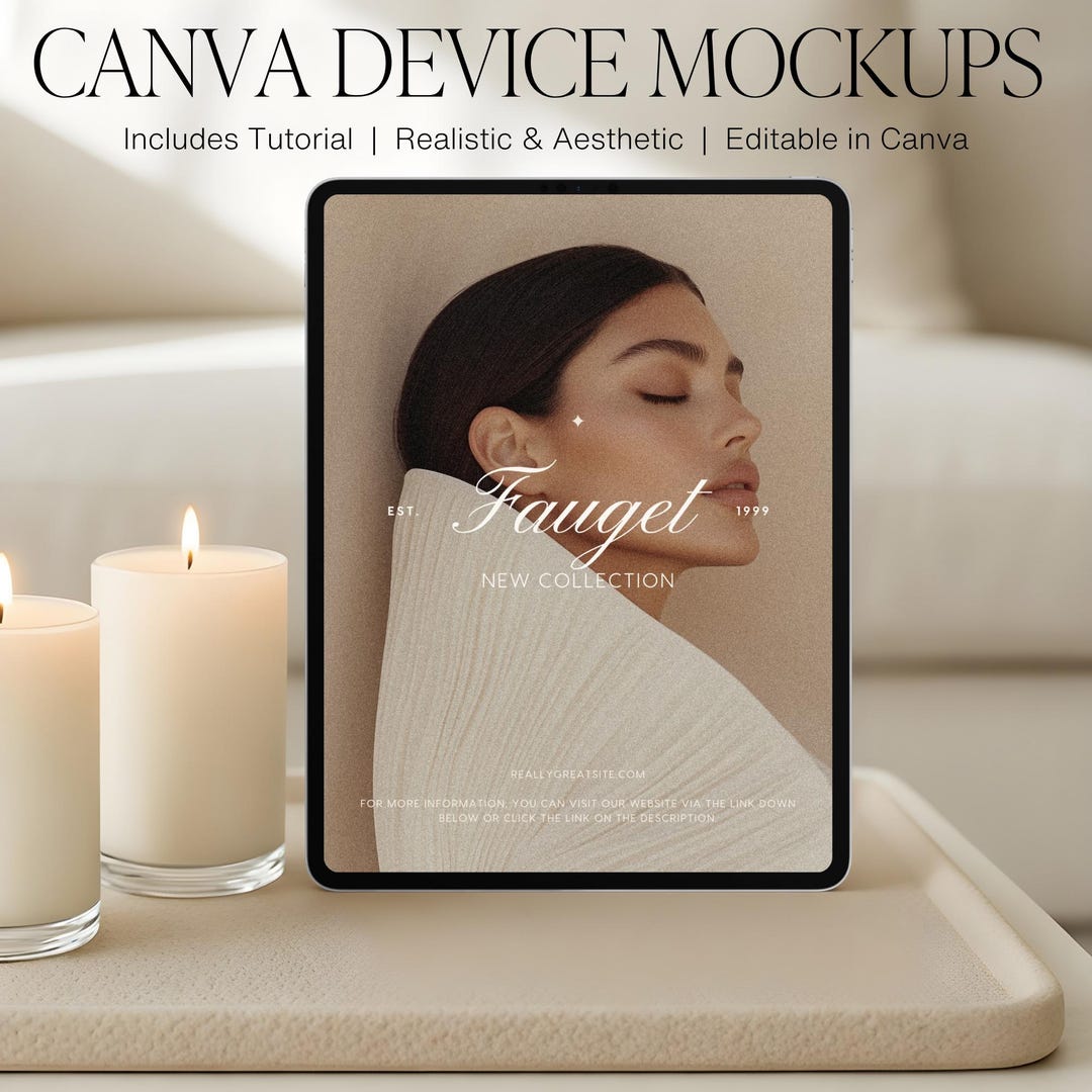 IPad Laptop Mockup, Canva Template - Etsy