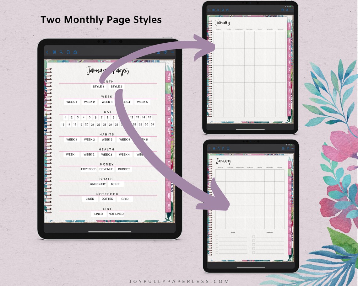 Digital Planner iPad Goodnotes Digital Planner Tablet | Etsy