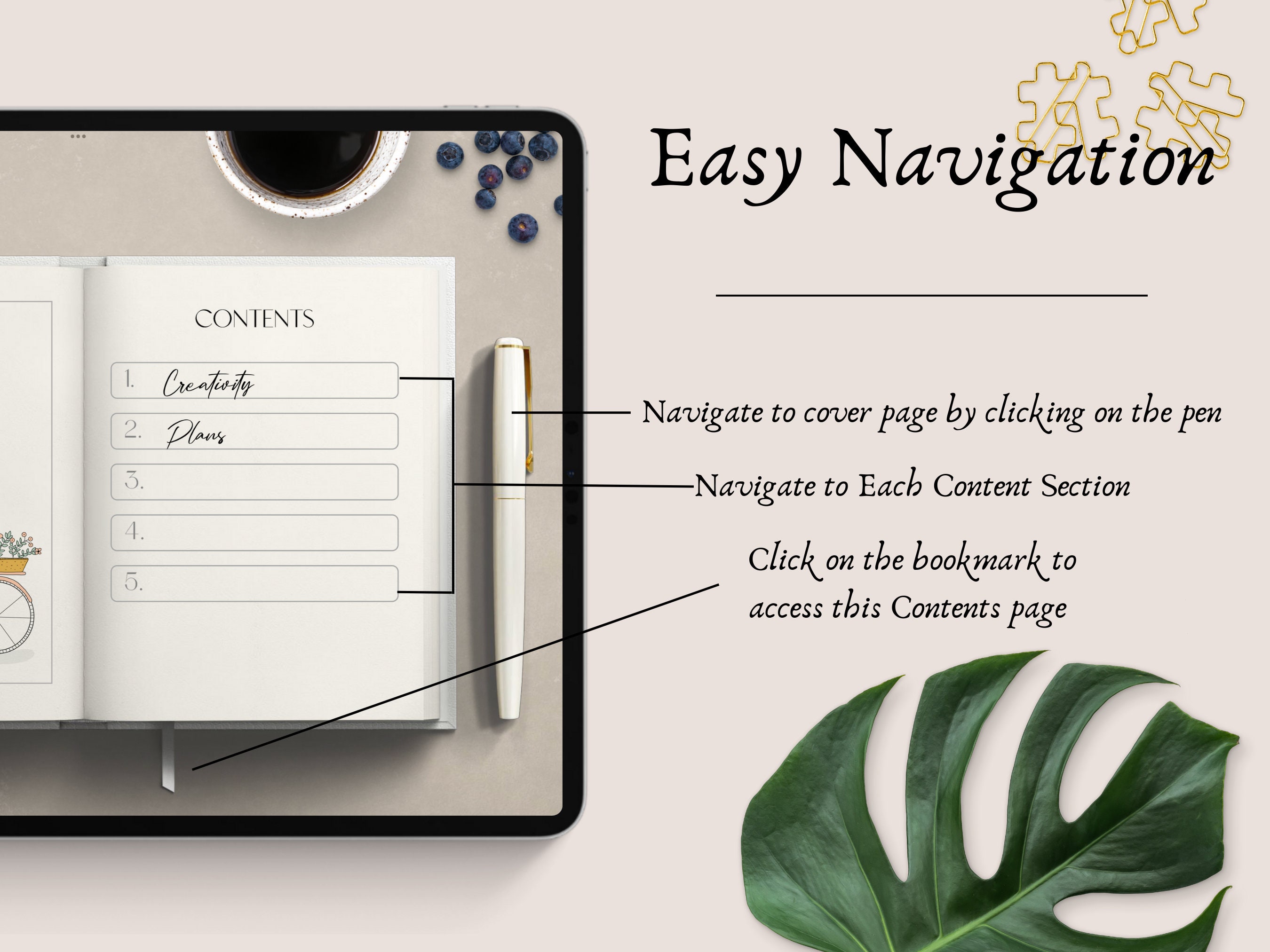 Realistic Digital Journal, Digital Bullet Journal, Bullet Journaling ...
