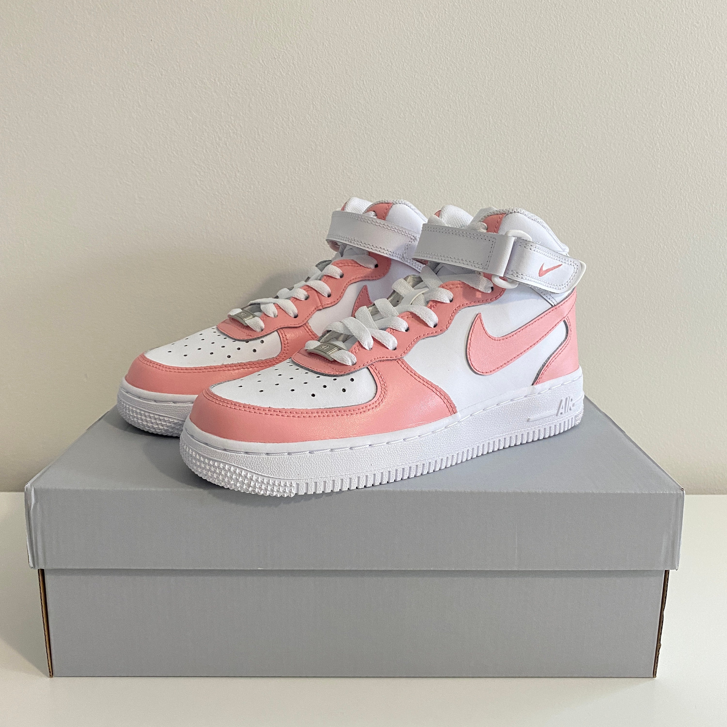 Custom Air Force 1 Mids Light Pink - Etsy