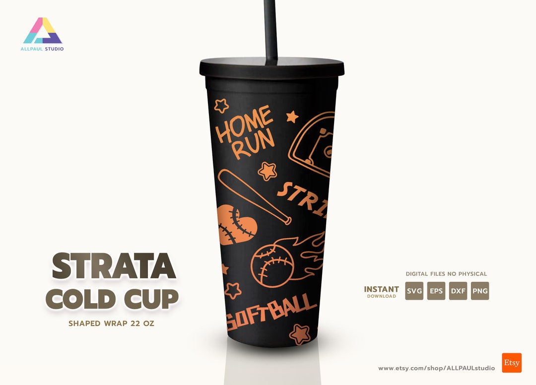 Softball STRATA CUP 22 0z | Cup Wrap | Cup Svg | Tumbler Wrap | Tumbler ...