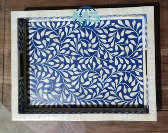 Handmade Bone Inlay Wooden Modern Pattern Serving Tray - Etsy