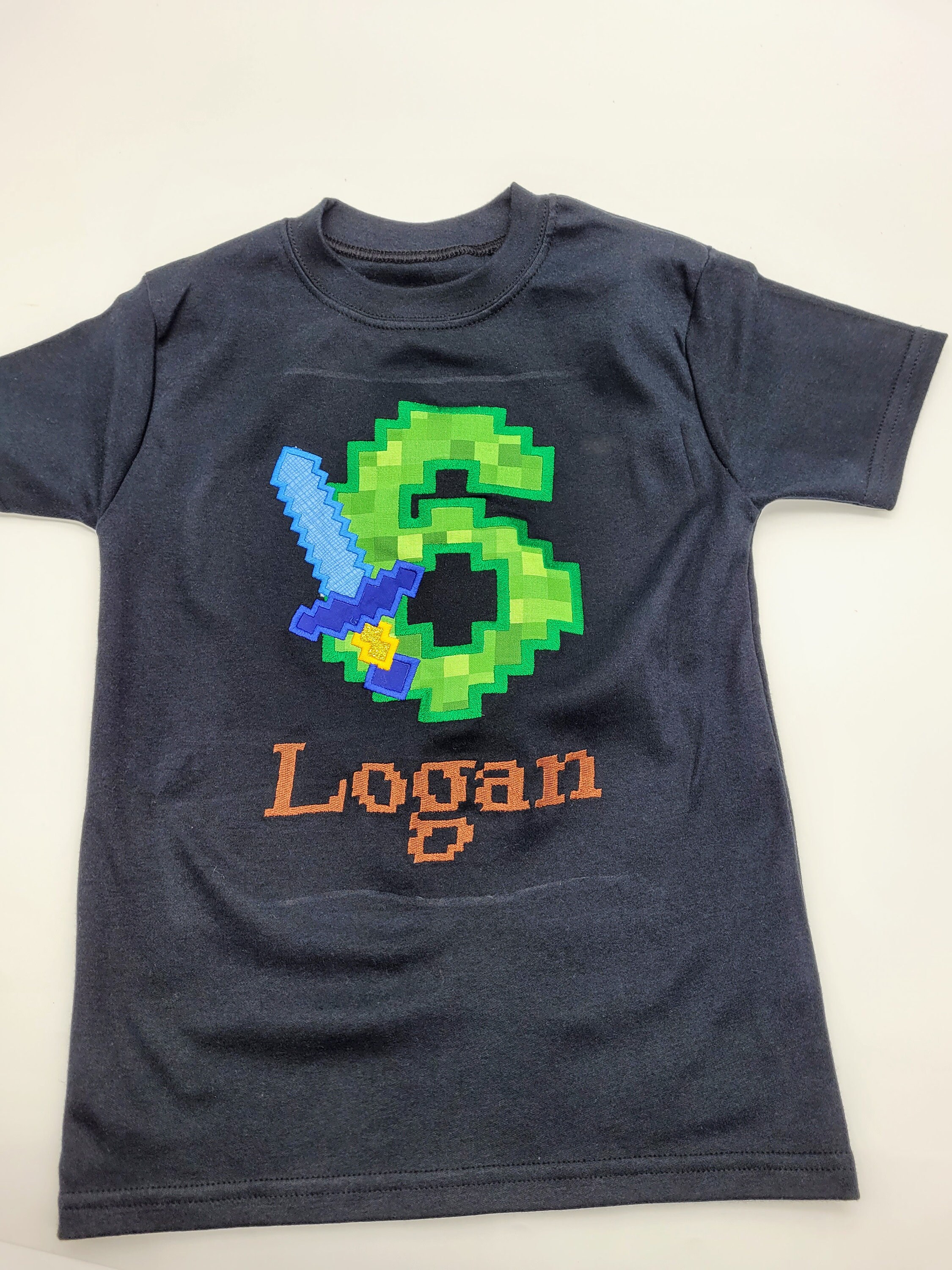 Boy's Minecraft Birthday T-shirt. Video Game Party. - Etsy