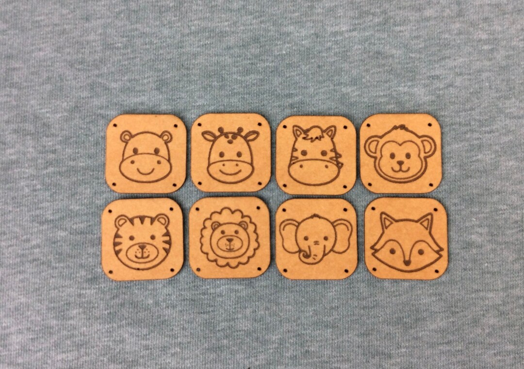 Various Safari Animal Faces to Sew on From Snappap for Children's ...