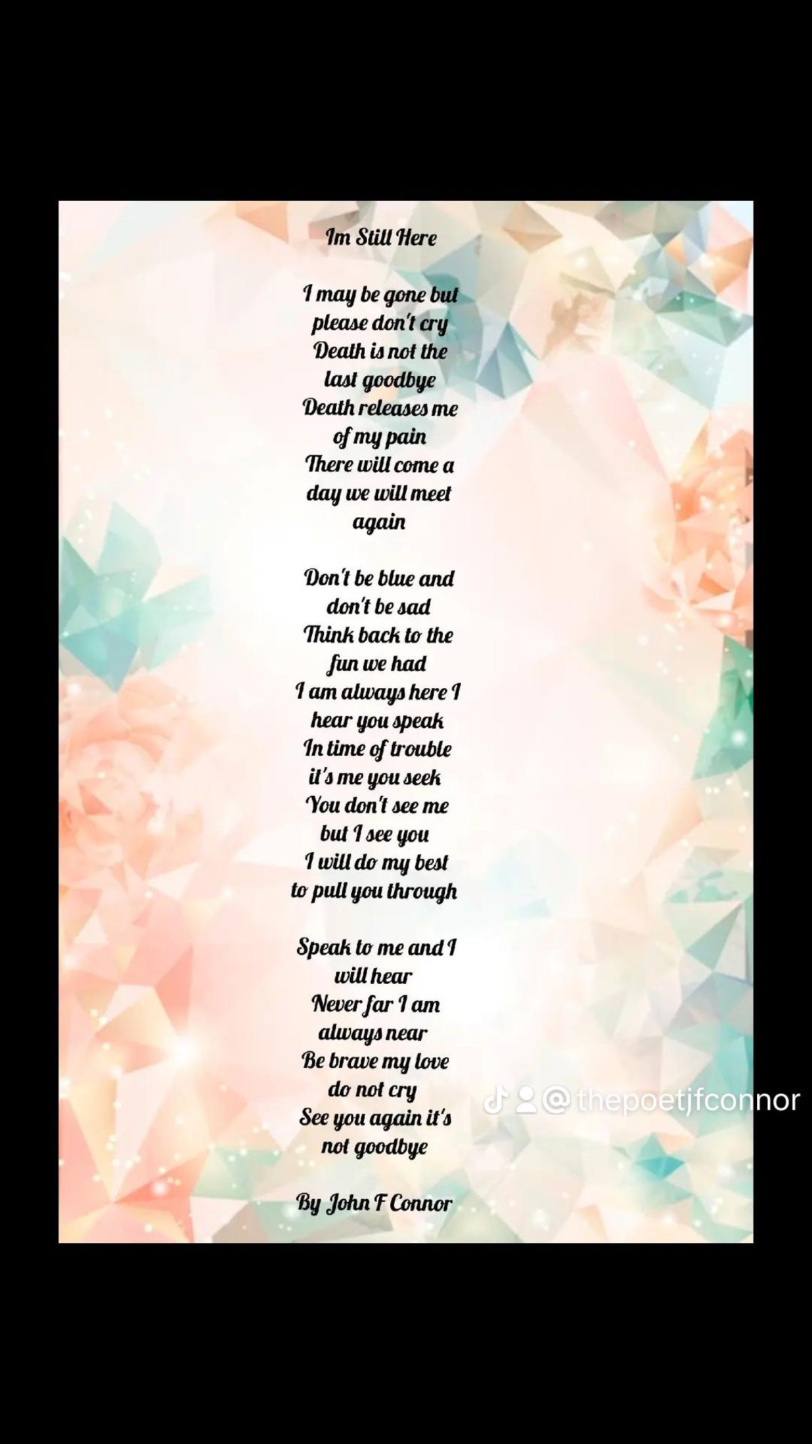 I'm Still Here is the Copyright of John F Connor This Poem is in My ...