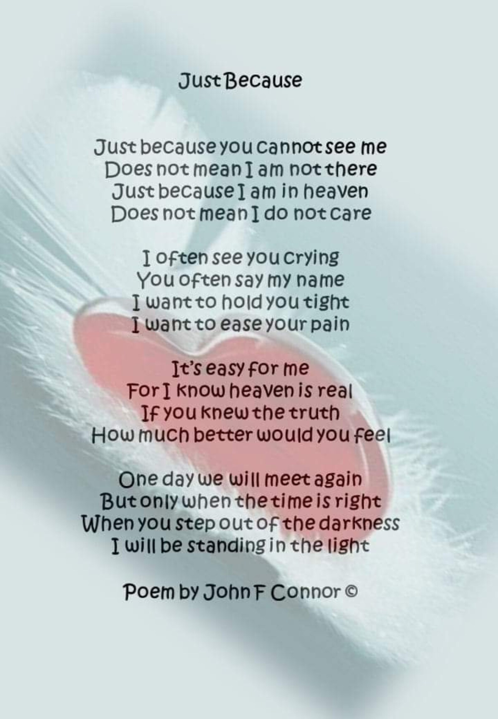 I Never Left You and Just Because Both Poems Are the Copyright of John ...