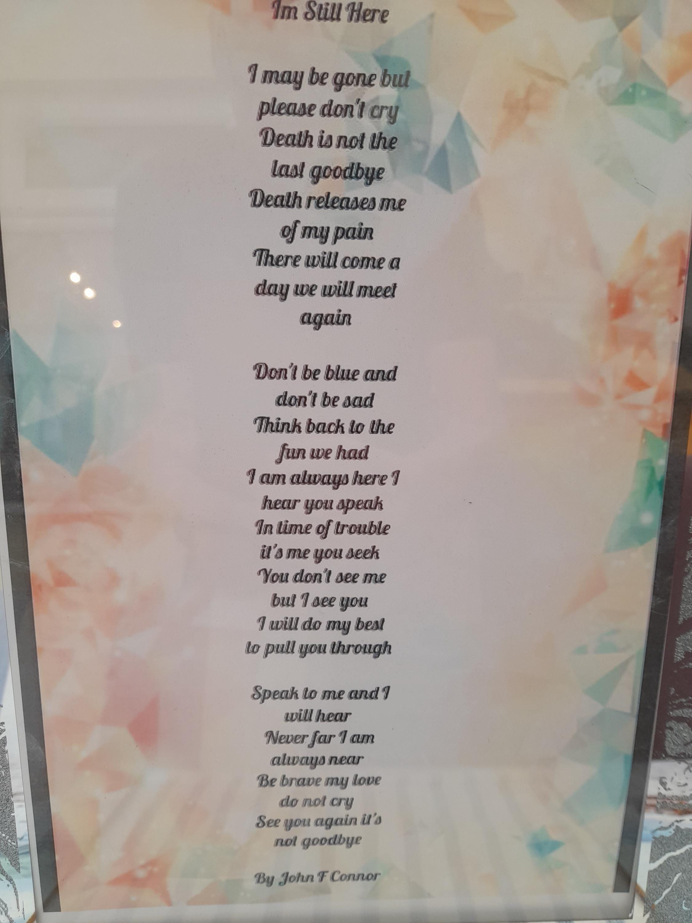 I'm Still Here is the Copyright of John F Connor This Poem is in My ...