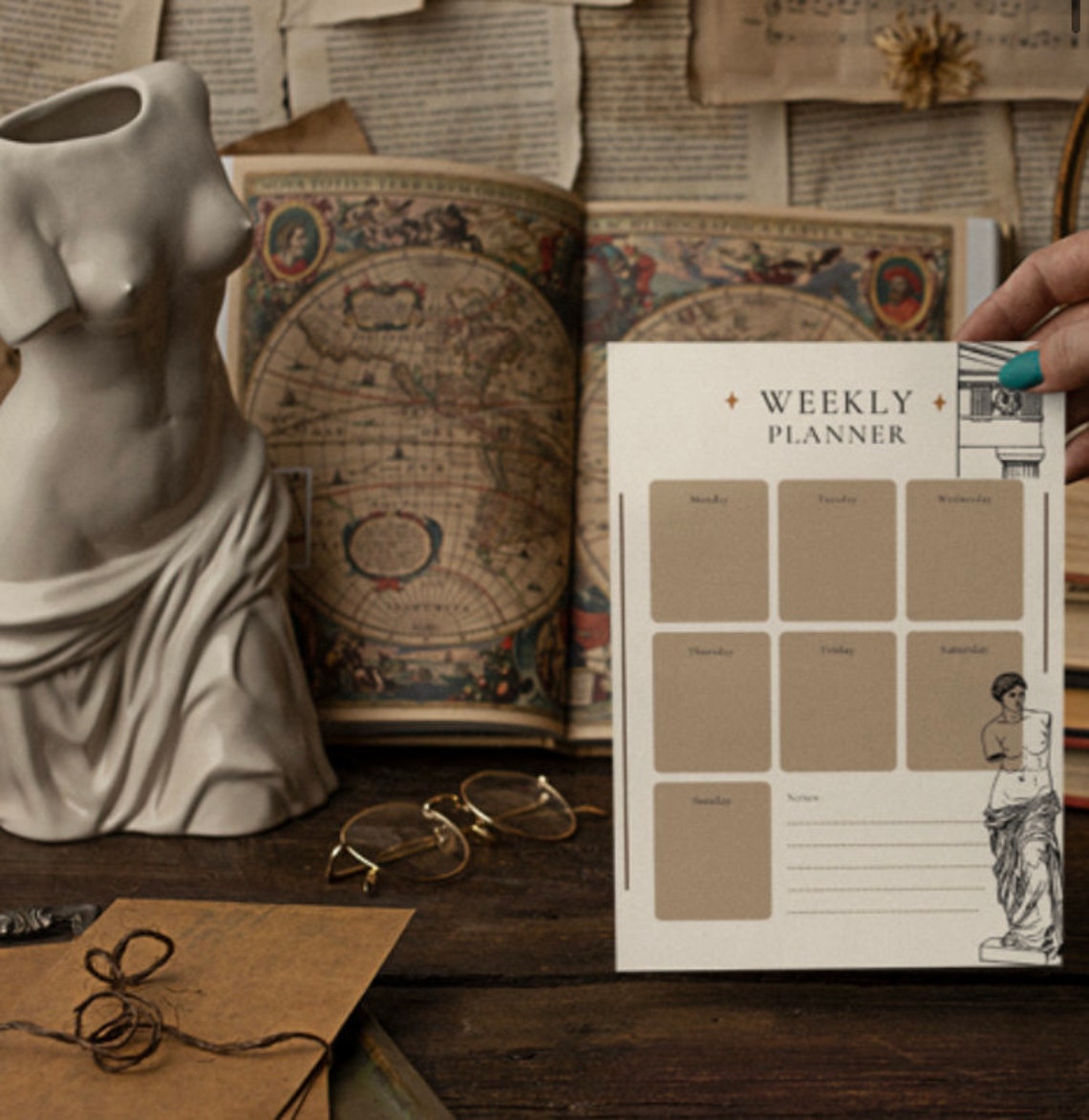Dark Academia Aesthetic Weekly Planner Instant Download! - Etsy
