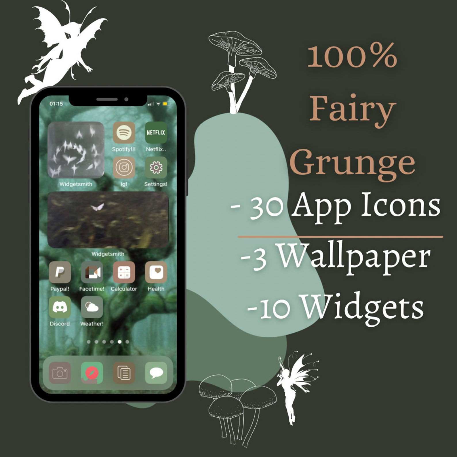 Fairy Grunge-goblincore- App Icons- Widgets- Walpaper - Etsy
